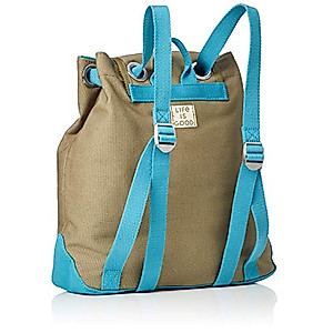 Life Is Good Blooming Pansy Wayfarer Backpack, Fatigue Green, Parallel Import