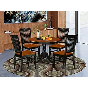 East West Furniture HLWE5-BCH-W Dining Set, 5 Pieces