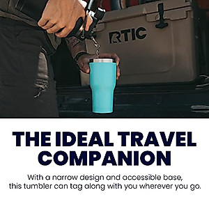 RTIC 30 oz Insulated Tumbler Stainless Steel Coffee Travel Mug with Lid, Spill Proof, Hot Beverage and Cold, Portable Thermal Cup for Car, Camping, Teal