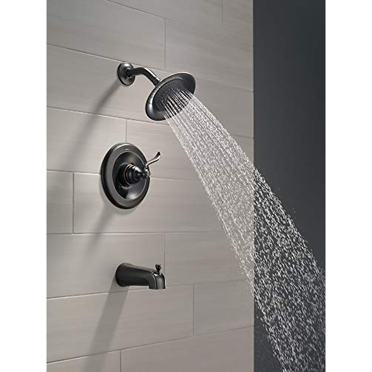 Delta Faucet Windemere Single-Function Tub and Shower Trim Kit with Single-Spray Shower Head, Oil Rubbed Bronze BT14496-OB (Valve Not Included)