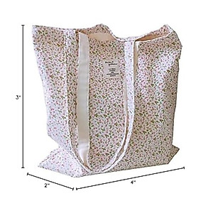 Kehpish Cotton Canvas Tote Bag Reusable Soft Grocery Cloth Bag Floral Shoulder Bag for Beach Travel Shopping