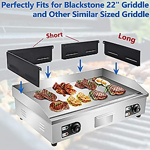 GasSaf 5022 Wind Guards for Blackstone 22" Griddle and Other Griddle, Set of 4 PCS Black Durable Windproof Wind Screen for Outdoor Cooking