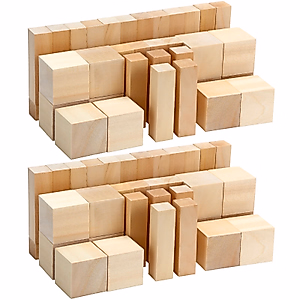 36 Pack Basswood Carving Blocks Set Unfinished Wooden Crafts Wooden Block Basswood for Wood Carving Crafts and Decoration Wood Blocks Wood Carving Wood Blocks for Carving