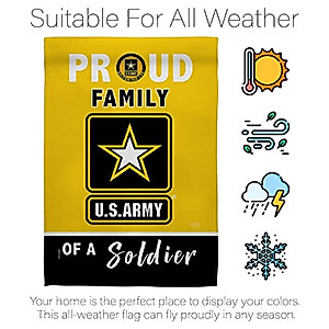 Breeze Decor Proud Family Soldier Garden Flag Armed Forces United State American Military Veteran Retire Official House Decoration Banner Small Yard Gift Double-Sided, Made in USA, Yellow/Black