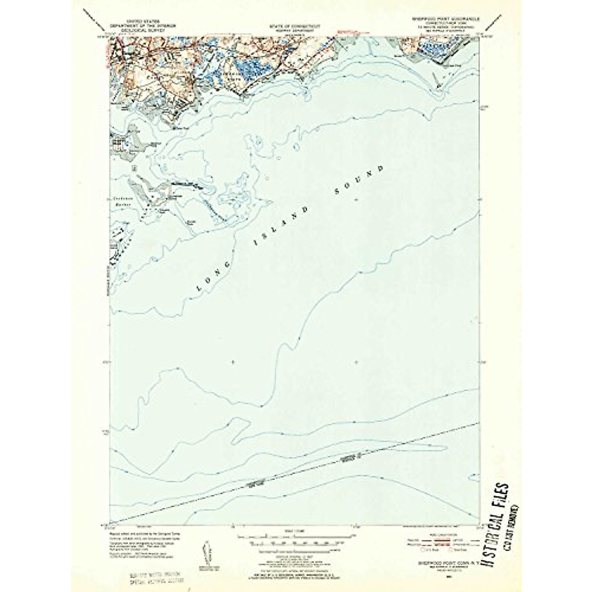 YellowMaps Sherwood Point CT topo map, 1:31680 Scale, 7.5 X 7.5 Minute, Historical, 1951, Updated 1952, 20.9 x 15.9 in - Paper