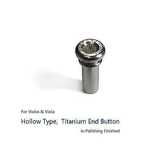 STRADPET titanium end button, hollow & soild type for violin and viola in bright and gun gray (S 7.8mm, Hollow Bright)