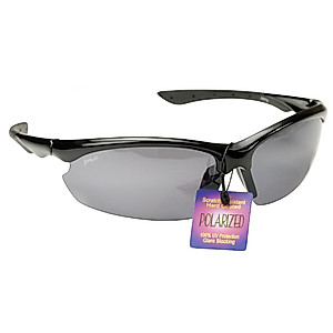 P52 Polarized Super Light Frame Sunglasses for Fishing & Active Lifestyles (Black & Smoke)