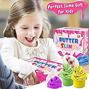 50 Pack Butter Slime Kit for Kids, Stress Relief Toys for Boys & Girls, Scented DIY Slime Toy for Party Favor, Soft and Non-Sticky, Birthday Easter Gifts Prize for Girl Boys Kids 6 7 8 9 10 11 12