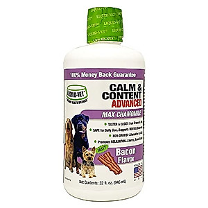 Liquid-Vet by Reliant Health Brands K9 Calm & Content Advanced Formula, 32oz, Bacon