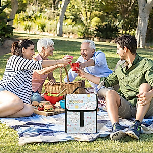 Cinn-amo-roll insulated lunch bag tote bag for women girls large portable Reusable lunch box school office beach lunch tote bag