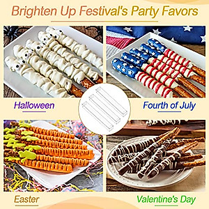 Pretzels Rods Boxes Clear Gift Boxes Lid Packaging Boxes Plastic Favor Boxes Chocolate Covered Pretzels Gumballs Boxes 1 x 1 x 8 Inch for Wedding Baby Shower Christmas Party Cookie Treats (40 Pieces)