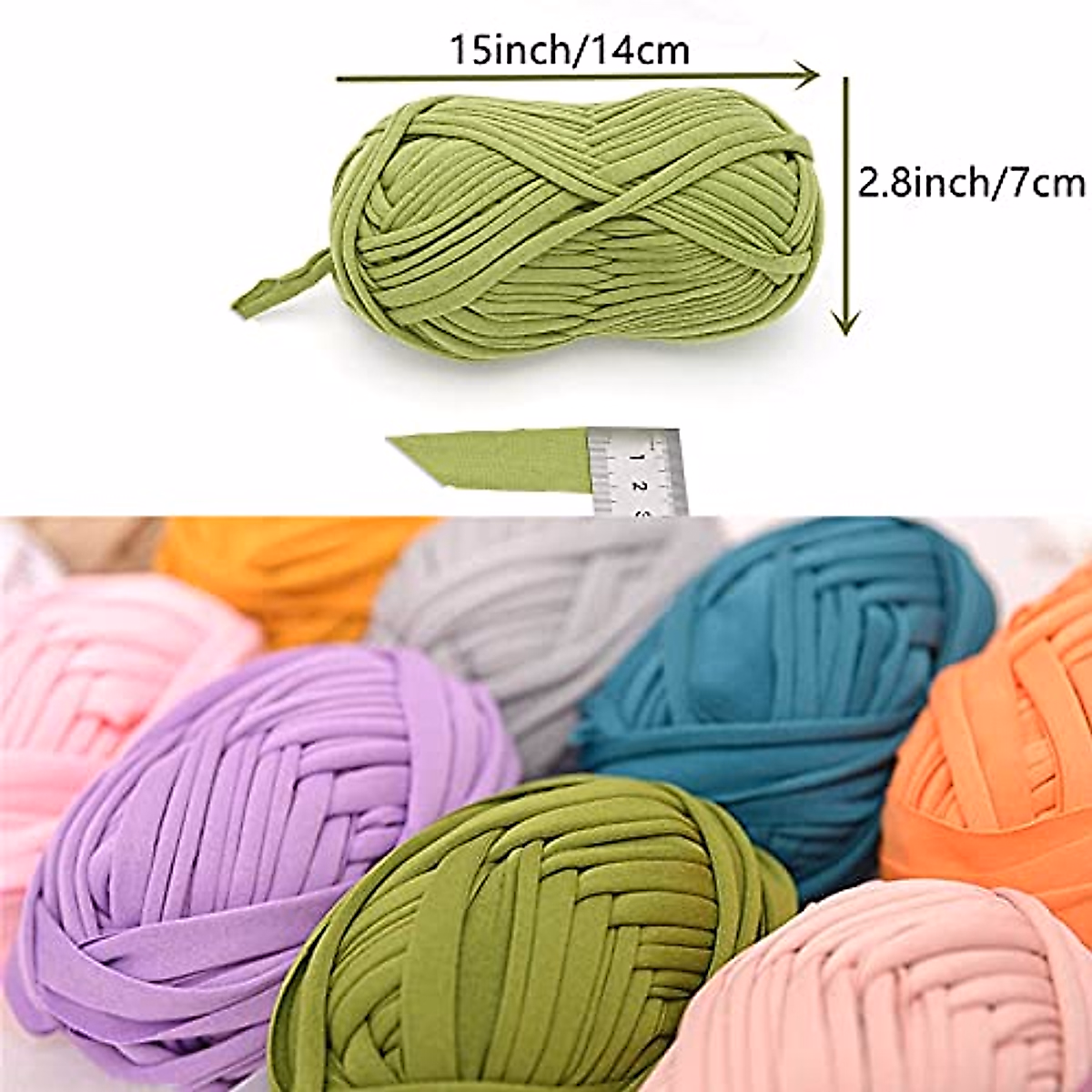 T-Shirt Yarn Fettuccini Zpagetti Ball, Fabric Cloth Knitting Yarn for Hand DIY Bag Blanket Cushion Crocheting Projects, 32 Yard (Pink)