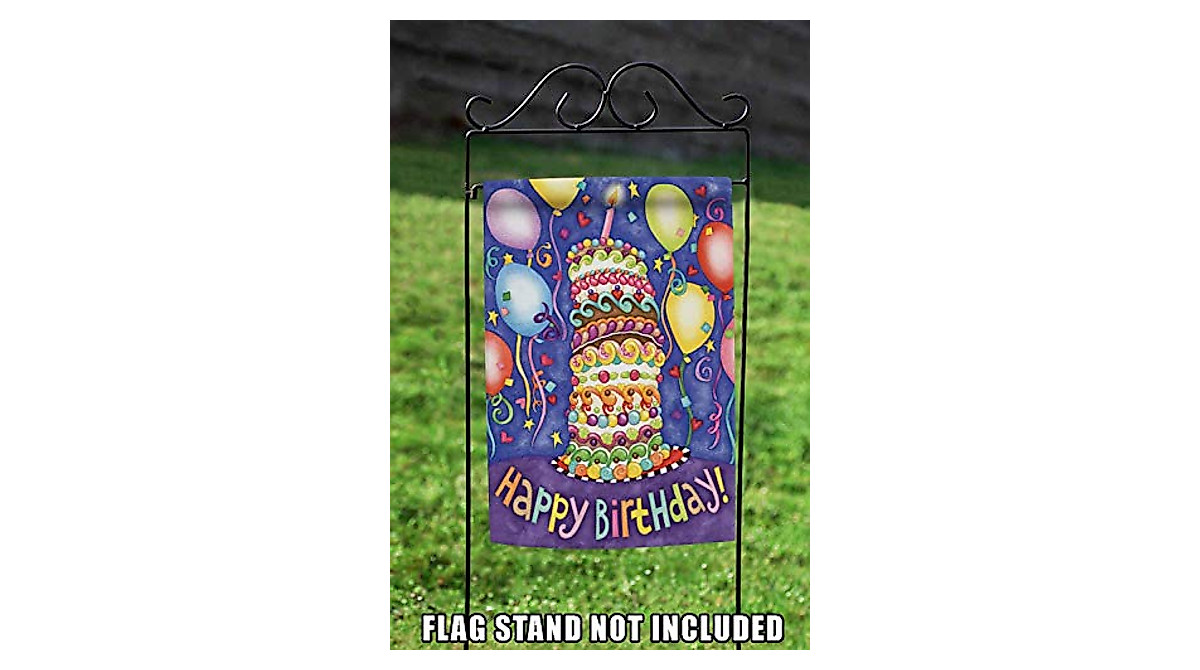 Toland Happy Birthday Flag - Double Sided Garden Decor
