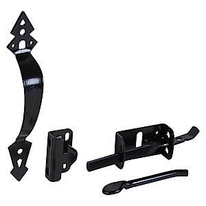 National Hardware N109-040 Swinging Gate & Door Thumb Latch, Heavy Duty, Coated with WeatherGuard Protection, Black