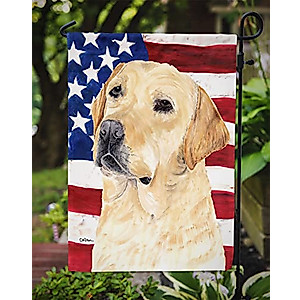 Caroline's Treasures SC9018GF USA American Flag with Labrador Flag Garden Size, Garden Size, multicolor