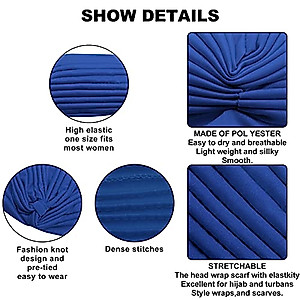 17 Pack Stretchable Polyester Turban Head Cover Twisted Pleated Headwrap By Ever Fairy (Style A)