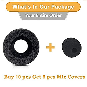 Ear Cushions for Plantronics Headset, Earpads Replacement Headphones Ear Pad Designed for Plantronics Blackwire C320 3210 3220 3320 HW251N HW261N HW510 Jabra Biz 2300 GN2000 PRO 920 9450 (10 Pack)