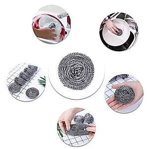 6 Pack Stainless Steel Sponges, Scrubbing Scouring Pad, Steel Wool Scrubber for Kitchens, Bathroom and More