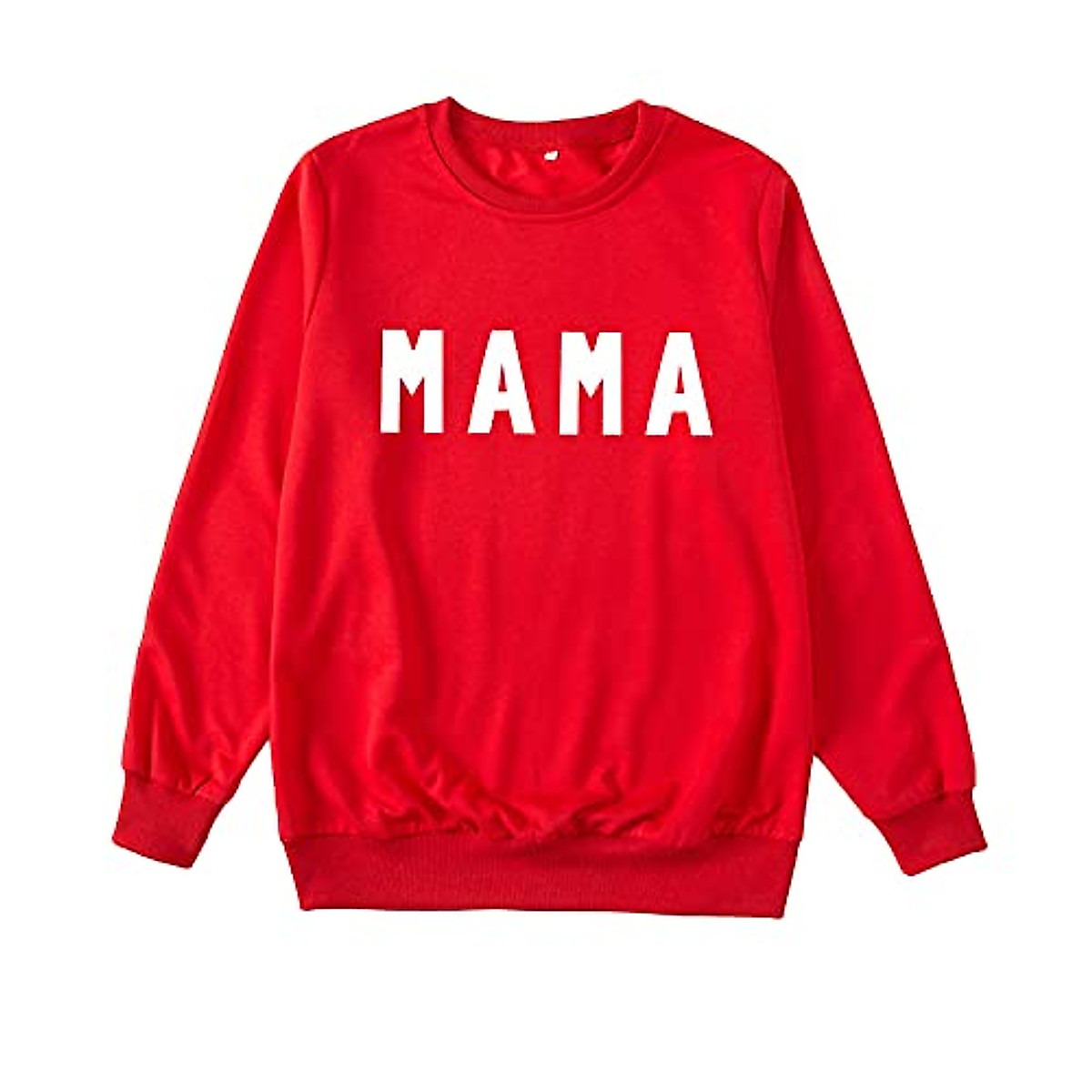 Autumn Winter Family Matching Outfits Mom and Daughter Long Sleeve Sweater Pullover Top (Red,Kid 12-18 Months)