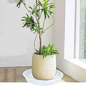 Afrine 4 Pack Plant Saucer Drip Tray 18 19 inch, Plant Drip Trays, Heavy Sturdy Plastic Planter Pot Saucers for Indoor Outdoor Garden, Plant Water Drip Trays for pots (19" 4Pack, Clear)