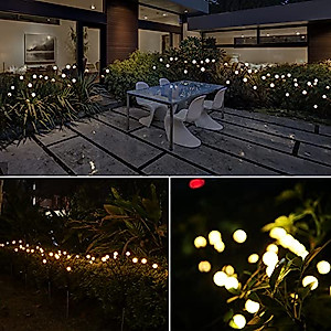 QRBSI 2 Pack Solar Powered Firefly Lights, Solar Garden Lights - Swaying & Waterproof Outdoor Garden Decorations - High Flexibility & Heavy Bulb Base - Perfect for Pathways, Patios, and Landscapes