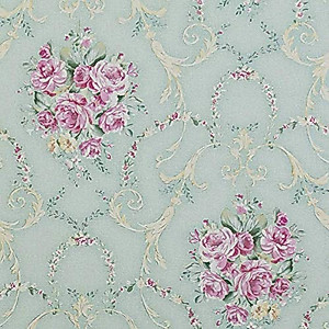Peel and Stick Wallpaper 17.7 in X 9.8ft Self Adhesive Contact Paper Removable Green Floral Decorative Wall Covering Paper Shelf Drawer Liner Interior Film for Home Decoration and Furniture Renovation