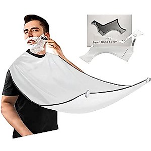 Fathers Day Dad Gifts for Men Beard Bib Apron Beard Shaper Styling Trimming Tool Kit Men's Non-Stick Hair Shaving Beard Hair Catcher Birthday Stocking Stuffers Gifts for Dad Husband Grandpa