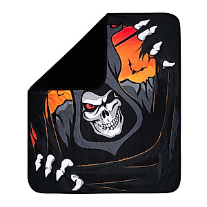 Spirit Halloween Reversible Reaper Fleece Blanket Perfect for Any Horror Fan!