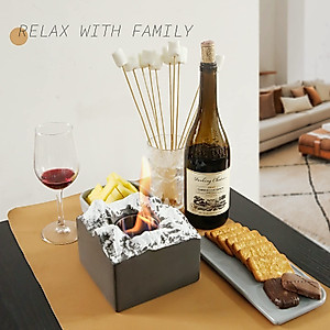 Tabletop Fire Pit, Concrete Table Top Fire Pit Bowl,Mini Personal Fireplace,Tabletop Fireplace Mini Fire Pit Fire Bowl