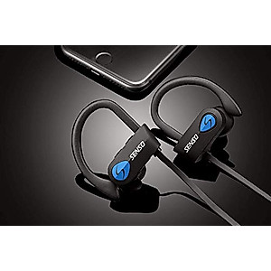 Senso Bluetooth Headphones, Best Wireless Sports Earphones w/Mic IPX7 Waterproof HD Stereo Sweatproof Earbuds for Gym Running Workout 8 Hour Battery Noise Cancelling Headsets (Grey)