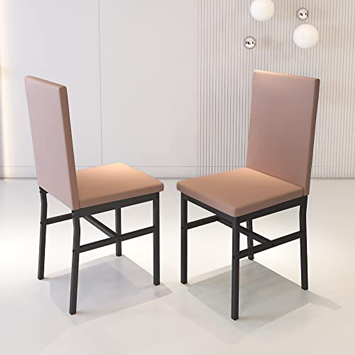 UFINEGO 5-Piece Kitchen Table Set with Imitation Faux Marble Top and Faux Leather Upholstery Chairs Elegant and Versatile 5-Piece Dining Set for Kitchen