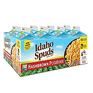 Idaho Spuds Premium Hashbrown Potatoes, Made from 100 Potatoes No Artificial Colors or Flavors NonGMO Certified Gluten Free Koshe,4.2 Ounce (Pack of 8)