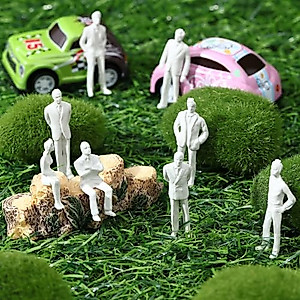 Namalu 50 Pcs Miniature People Architectural Model Trains White Unpainted Mini People Figures Standing and Sitting Mini People Diorama Figures for Architectural Project Miniature Scenes (1:50 Scale)