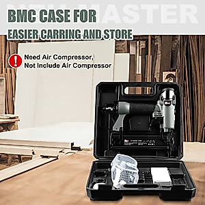 Pneumatic Brad Nailer, NEU MASTER 2 in 1 Nail Gun Staple Gun Fires 18 Gauge 2 Inch Brad Nails and Crown 1-5/8 inch Staples with Carrying Case and Safety Glasses