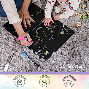 Felt Like Sharing Baby Milestone Chalkboard Sign, Nursery Decor, Baby Message Board – Cute Photo Milestone Board, Baby Growth Chalkboard w/ 3 Chalk Markers