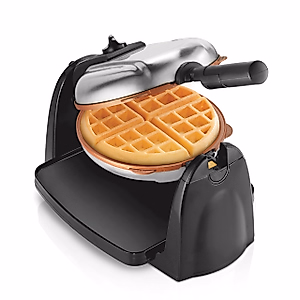 Hamilton Beach 26031 Belgian Waffle Maker with Removable Nonstick Plates, Single Flip, Ceramic Grids, Black