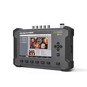 AVMATRIX SG-12G Metal Frame 7" IPS Screen 12G-SDI Audio Monitor and Signal Generator with 12G-SDI and SFP Out Built in 500mAh Battery by VIVITEQ (AVMATRIX USA Official Seller)