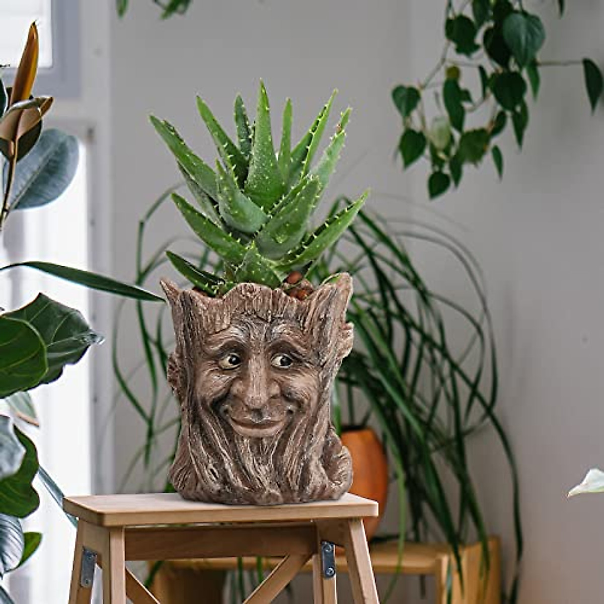 EIIORPO Face Planter,Head Planter Garden Pots Resin Face Planter Flower Pots Succulent Planters Funny Planters for Indoor Plants Yard Art Garden Decorations Creative Gift.(B)