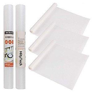 HityTech Shelf Liner, EVA Shelf Liners Can Be Cut Refrigerator Mats Fridge Cushion Liner Non-Adhesive Cupboard Liners Non-Slip Cabinet Drawer Table Liners - 59 x 17 3/4 in - Transparent