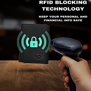 Stealth Mode Trifold RFID Blocking Leather Wallet for Men (Black)
