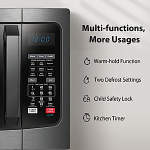 Toshiba EC042A5C-BS Microwave Oven with Convection Function, Smart Sensor, Easy-to-clean Stainless Steel Interior and ECO Mode, 1.5 cu. ft. , 1000W, Black Stainless Steel