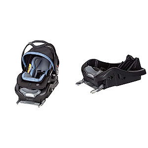 Baby Trend Secure Snap Tech 35 Infant Car Seat, Chambray + Baby Trend Secure 35 Infant Car Seat Base, Black