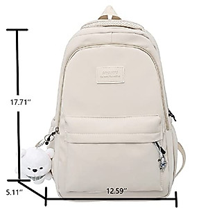 Cute Backpack Kawaii Backpack Aesthetic Supplies Cute Aesthetic Backpack for College Laptop Travel Supplies (Green)