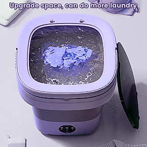 Portable Washing Machine,11L Large Capacity Foldable Washer Machine,Mini Washing Machine for Underwear,Socks,Travel Washing Machine for Camping,Travel Laundry,Apartment,RV,Purple