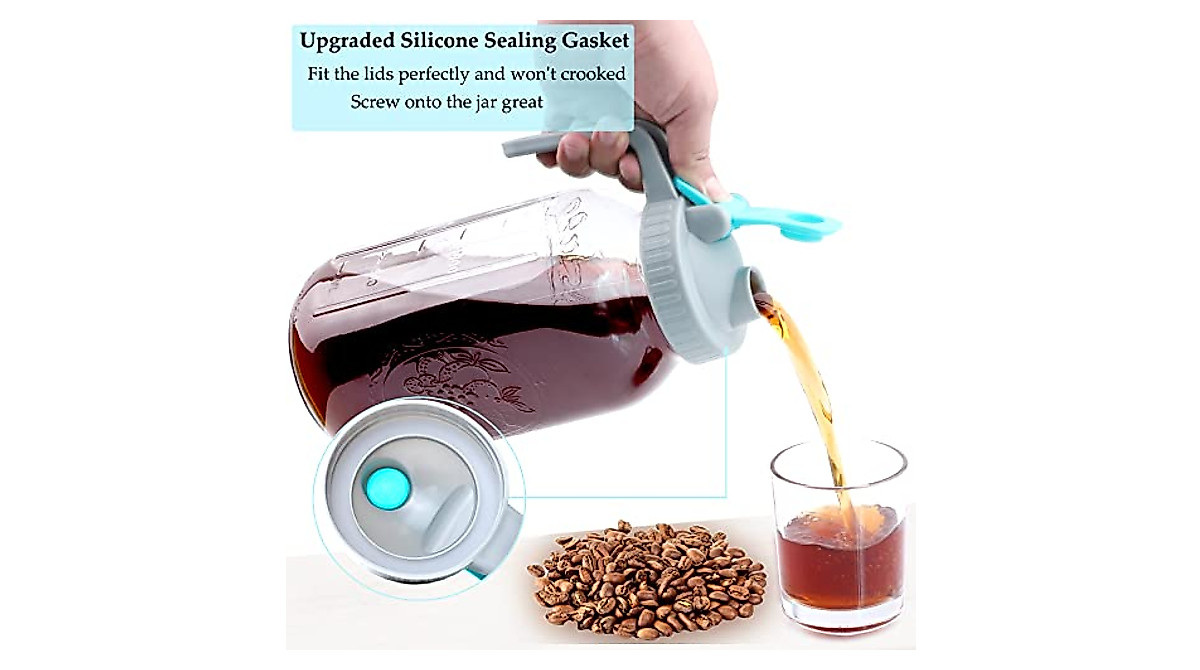 GMSWEET Mason Jar Cold Brew Coffee Maker 32 OZ - Easy & Durable