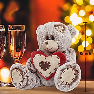 Nleio Teddy Bear Stuffed Animals, 15.7" Stuffed Bear Plush, Cute Stuffed Animal with Hat & Pillow, Small Teddy Bears for Baby Newbow Birthday Decoration Gifts for Kids Girlfriend