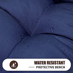 RACE LEAF Bench Cushion 45" x 18" Navy, Outdoor/Indoor Water Resistant Bench Seat Pads, Tufted Loveseat Cushion for Swing, Wicker, Garden Bench, Indoor, Shoe Storage, Window, Piano