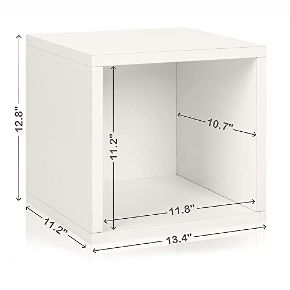 Way Basics Eco Stackable Storage Cube, Cubby Organizer (Tool-Free Assembly and Uniquely Crafted from Sustainable Non Toxic zBoard paperboard), White