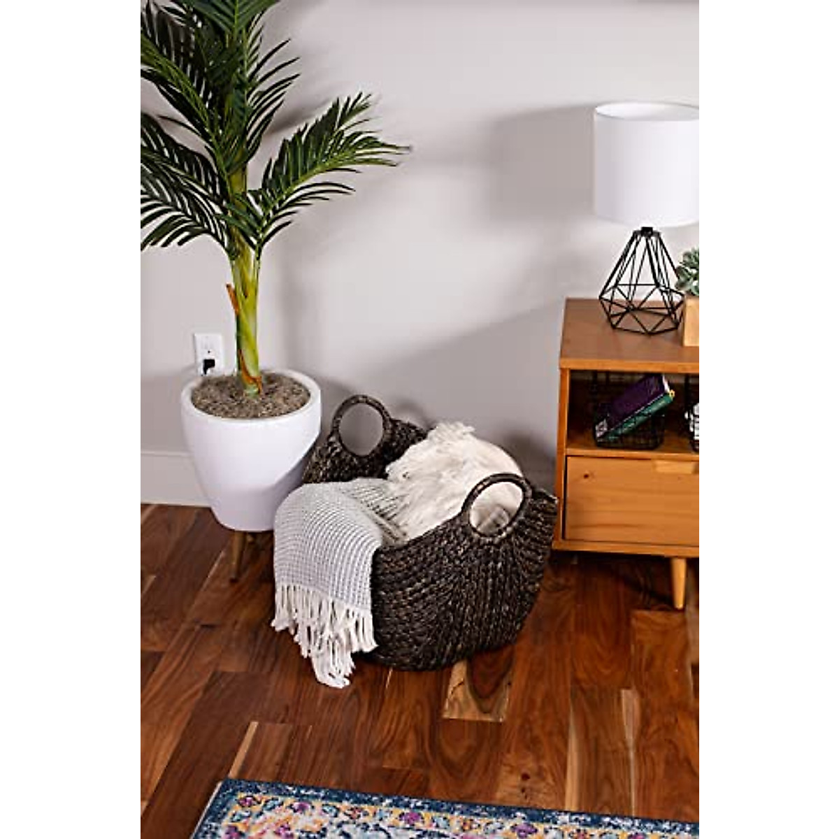 BirdRock Home Water Hyacinth Laundry Baskets (Espresso) - One Basket Included - Hand Woven