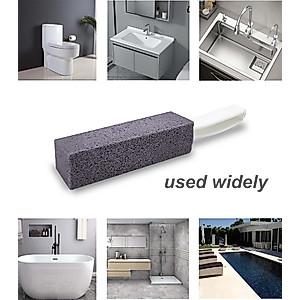 Pumice Stone for Toilet Cleaning with Handle Toilet Stone, Removing Hard Water Rings for Toilet Bowl Pool Bathtub, 4 Pack